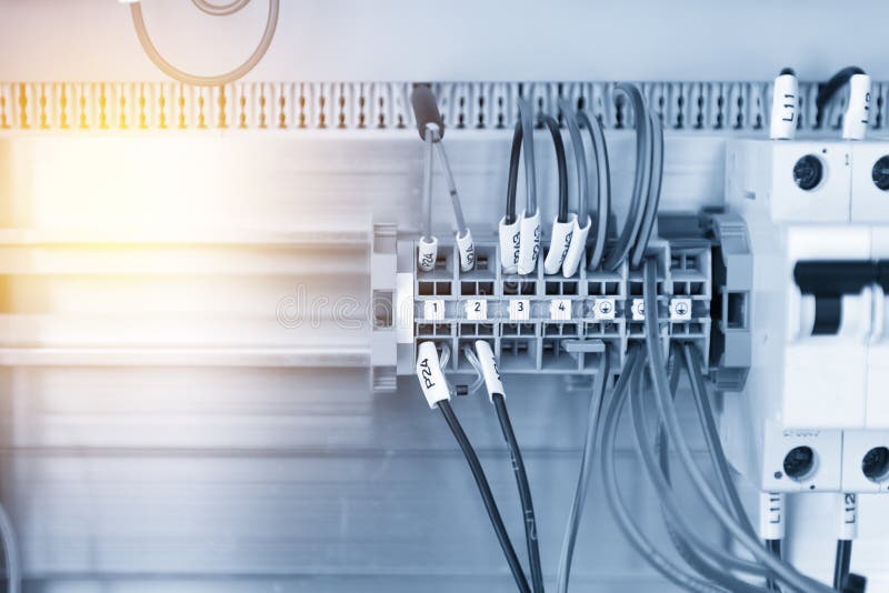 The Electric Wire in the Control Board Stock Photo - Image of multicore ...
