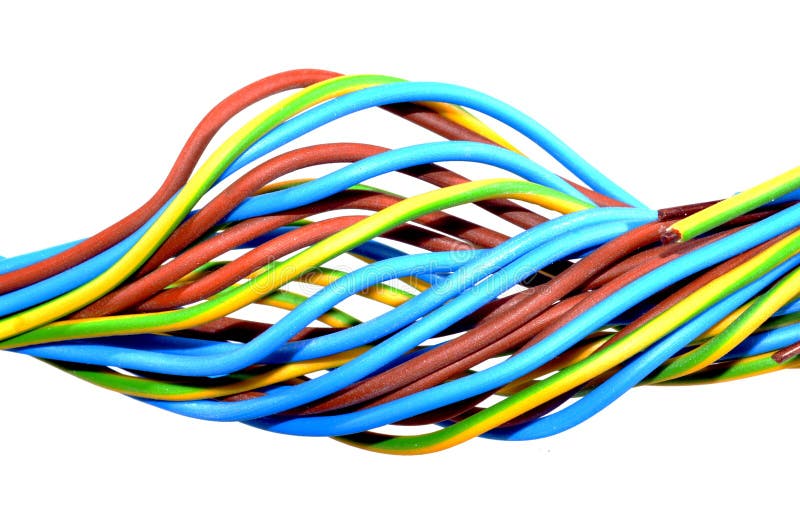Electric Wire Isolated on White Background Stock Photo - Image of link ...