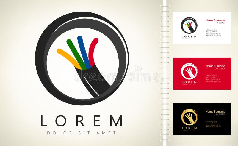 Cable, wires, wiring logo stock vector. Illustration of electricity ...