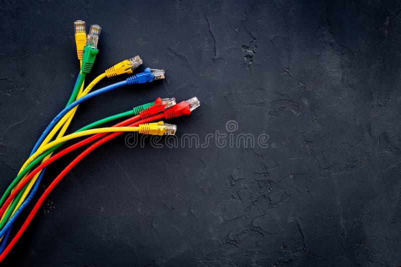 Electric Wire and Network Cables, Top View Stock Photo - Image of power ...
