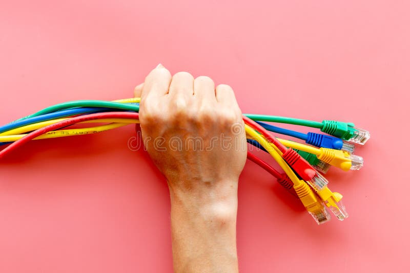 Electric Wire and Network Cables, Top View Stock Photo - Image of ...