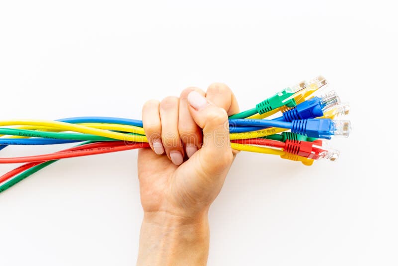 Electric Wire and Network Cables, Top View Stock Photo - Image of ...