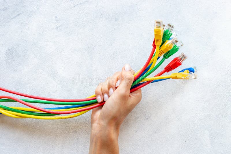 Electric Wire and Network Cables, Top View Stock Photo - Image of wired ...