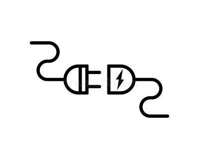 Electric Wire with Plug and Socket Icon. Electrical Connection Symbol ...