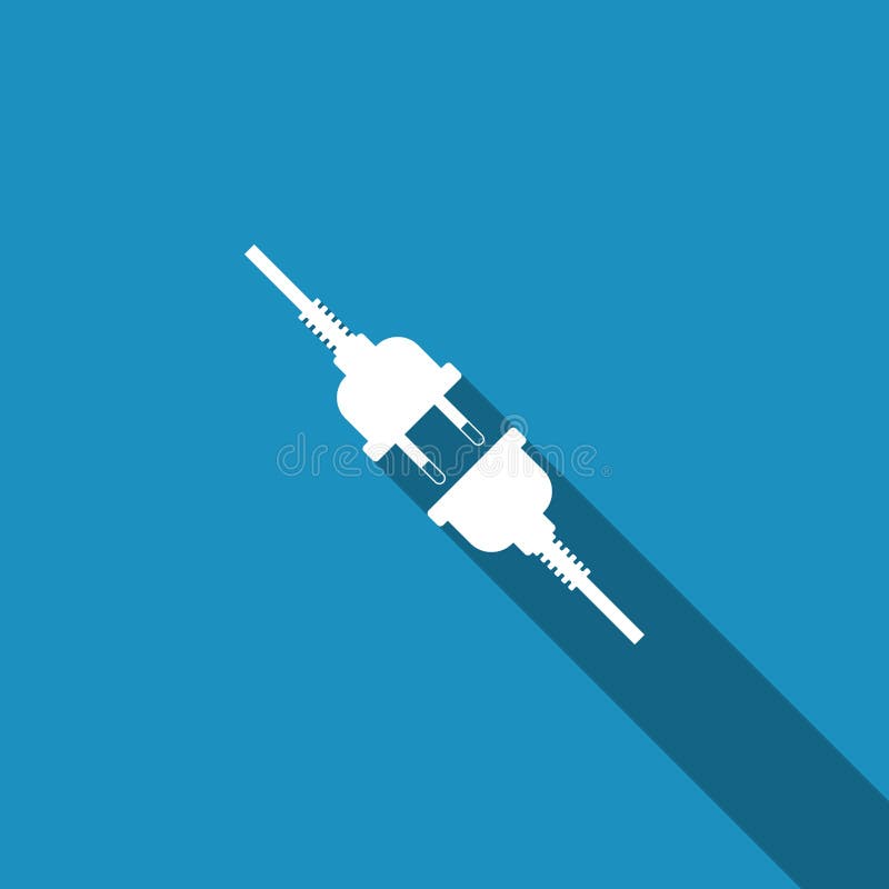 Wire Plug and Light Bulb Flat Icon. Vector Illustration Stock ...