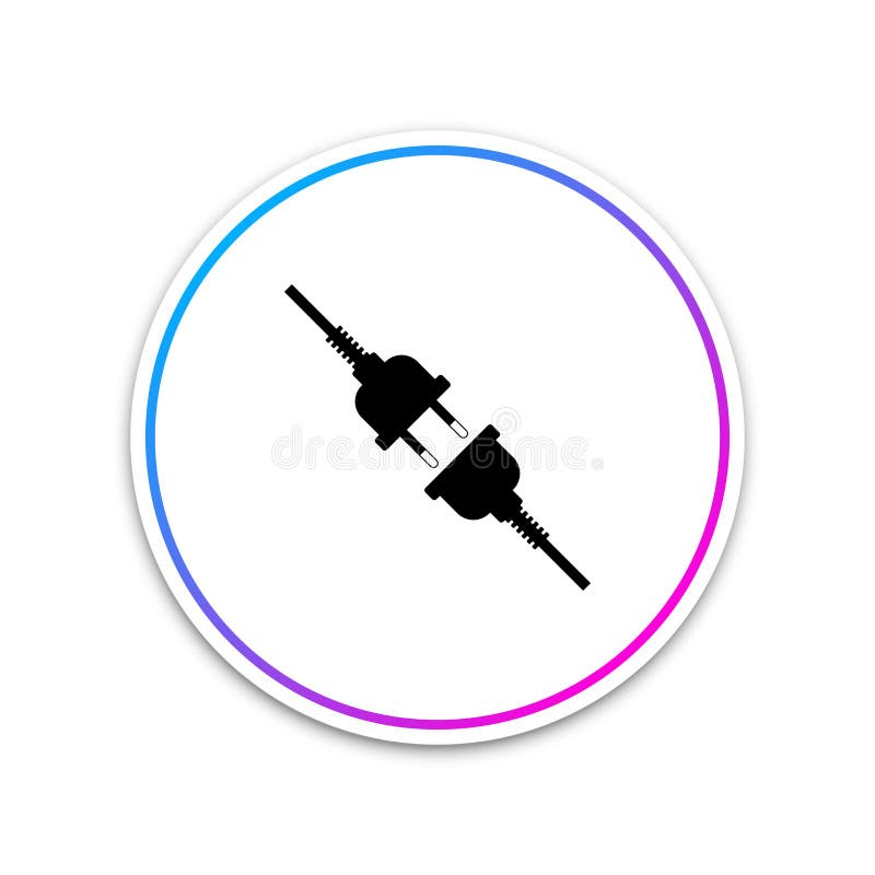 Wire Plug and Light Bulb Flat Icon. Vector Illustration Stock ...