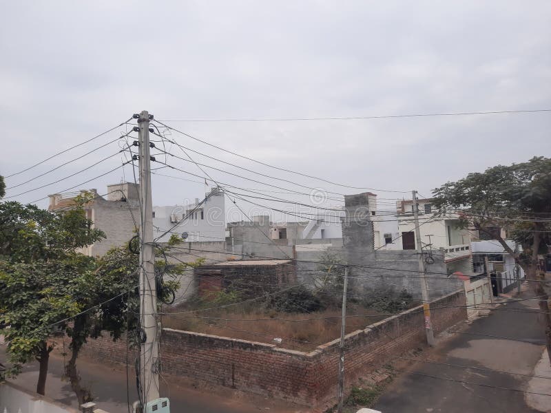 Electric Wire Poll Cloudy Day Stock Photo - Image of vehicle, river ...