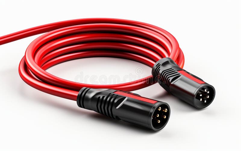 Electric Wire Power Cable Isolated on White Background. Stock ...