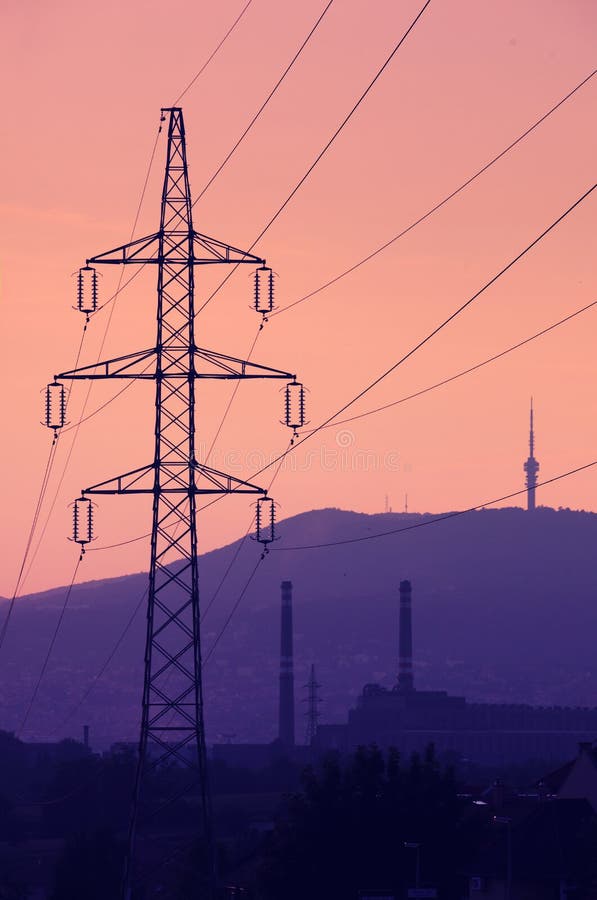Electric wire tower stock image. Image of road, transportation - 44406143