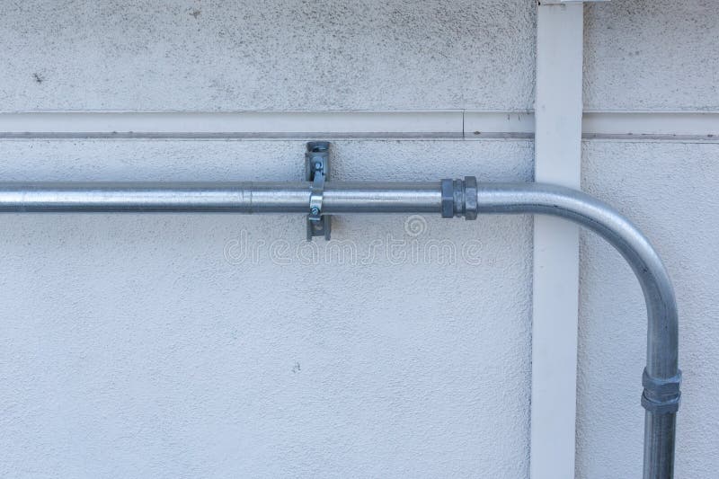 Electric Wires Installation in Pipes Stock Image - Image of cement ...