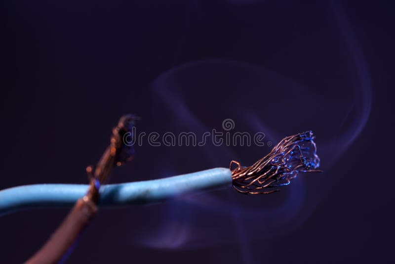 Electric Wires with Smoke Photographed in the Studio Stock Image ...