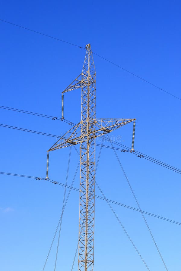 Electric Wires and Tall Sturdy Stock Image - Image of peaceful ...