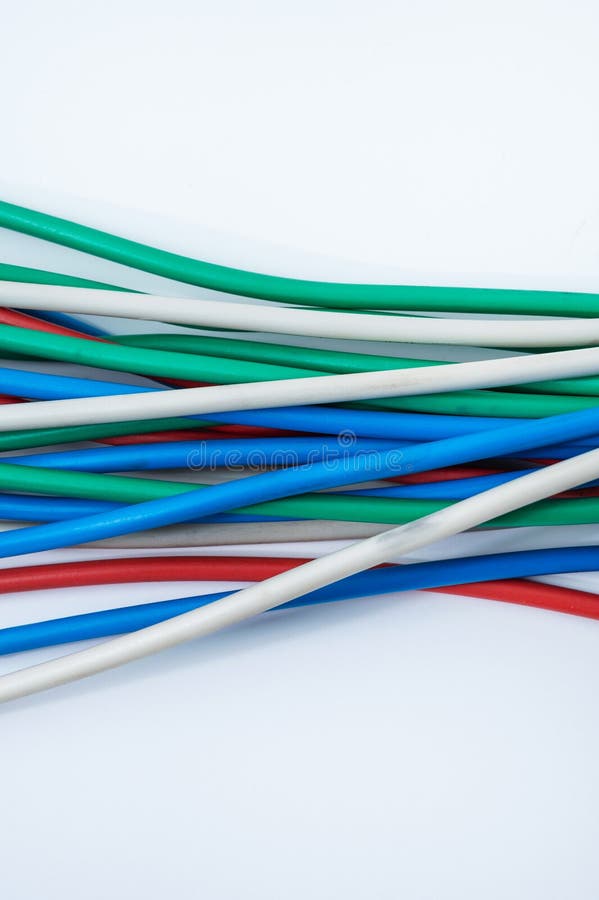 Electric Wires on a White Background Stock Photo - Image of colorful ...
