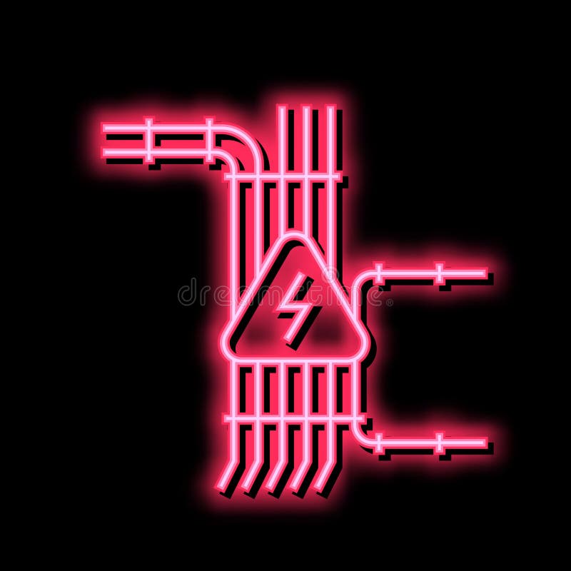 Electric Wiring Neon Glow Icon Illustration Stock Vector - Illustration ...
