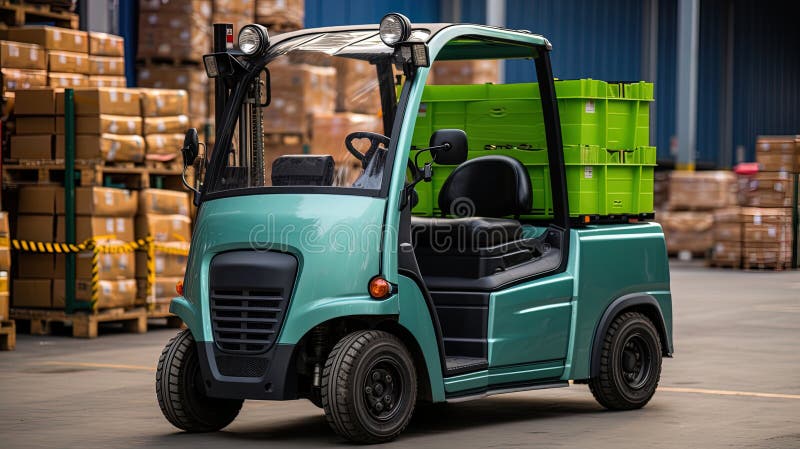 Electric Work Vehicles in an Industrial or Commercial Warehouse Stock ...