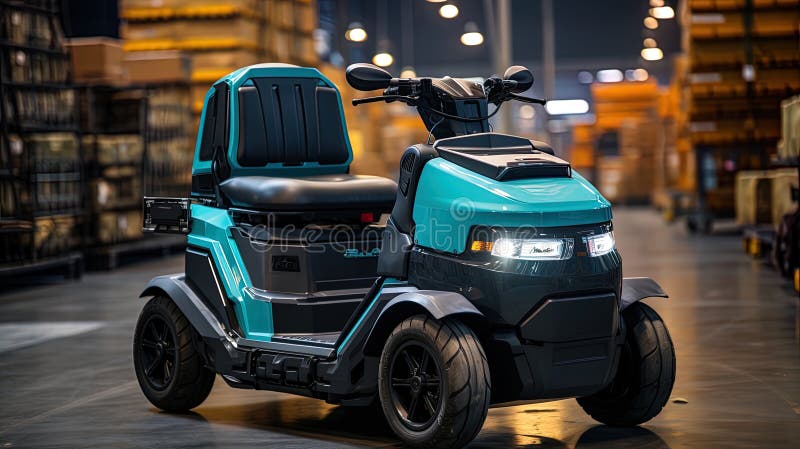 Electric Work Vehicles in an Industrial or Commercial Warehouse Stock ...