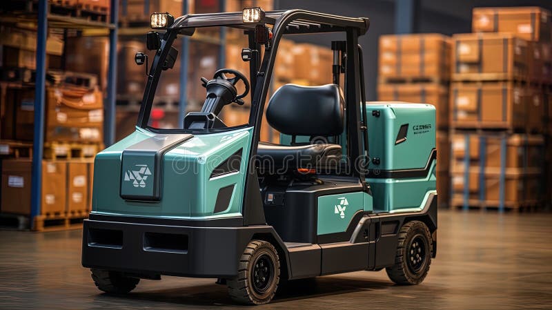 Electric Work Vehicles in an Industrial or Commercial Warehouse Stock ...