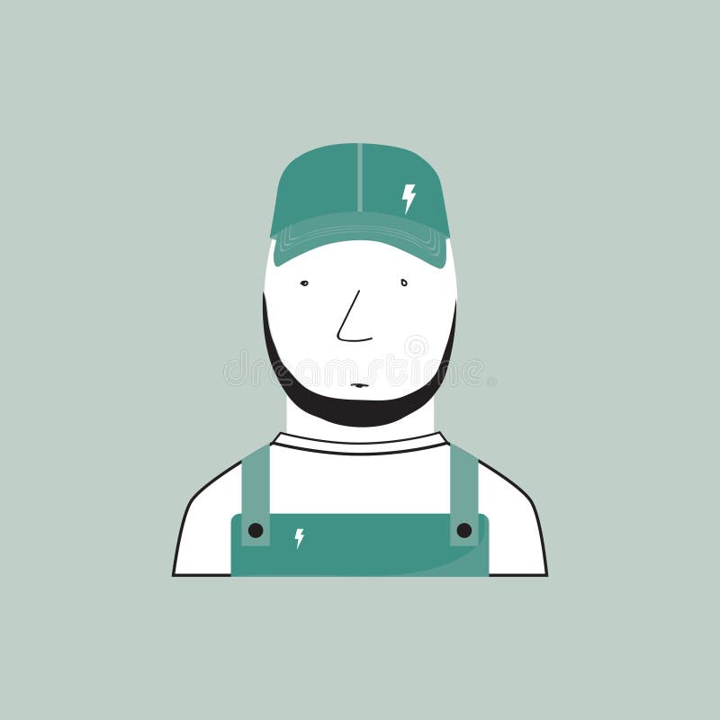 Electric Worker. Vector Illustration Decorative Design Stock Vector ...