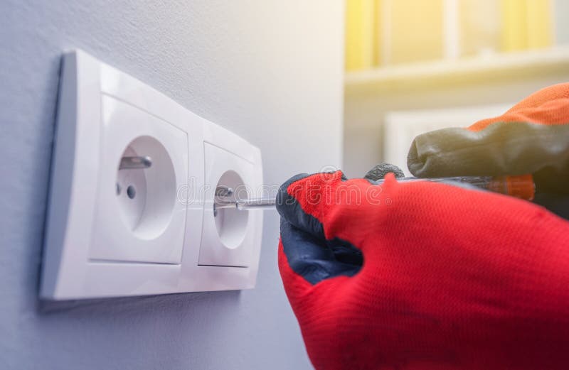 Electric Works. Power Outlet Stock Image - Image of europe, tool: 70467557