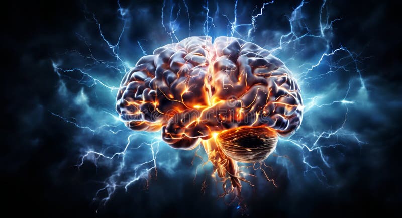 Electrical Activity of the Human Brain. Stock Illustration ...