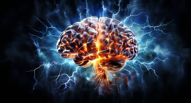 Electrical Activity of the Human Brain. Stock Illustration ...