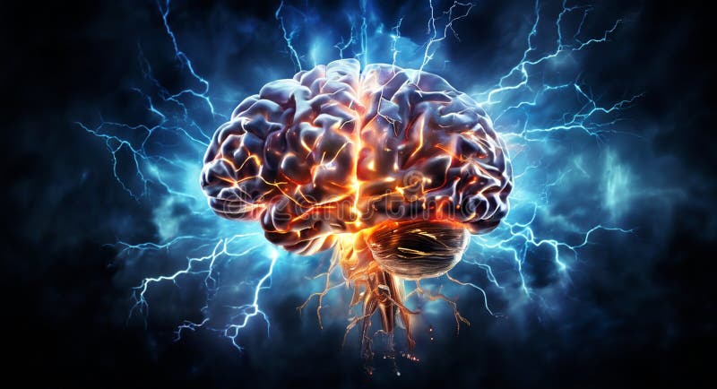 Electrical Activity of the Human Brain. Stock Illustration ...