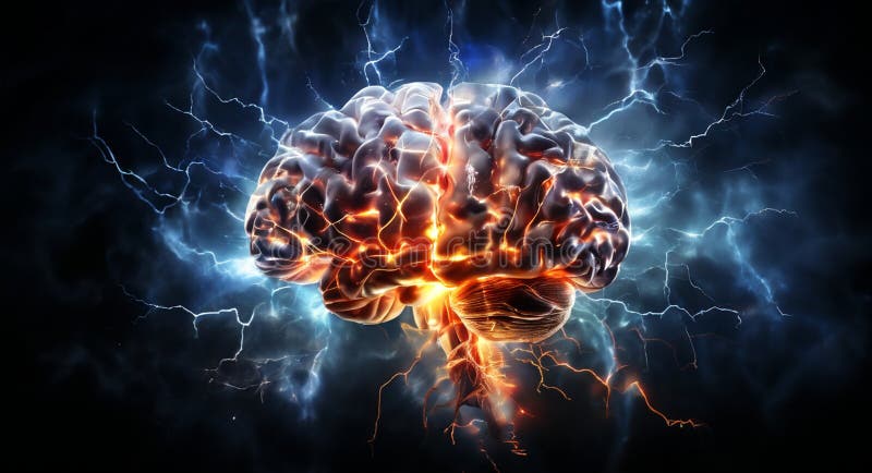 Electrical Activity of the Human Brain. Stock Illustration ...