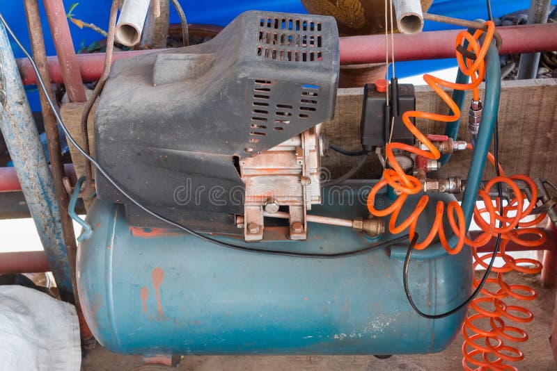 Electrical Air Compressor Pump Machine. Stock Photo - Image of ...