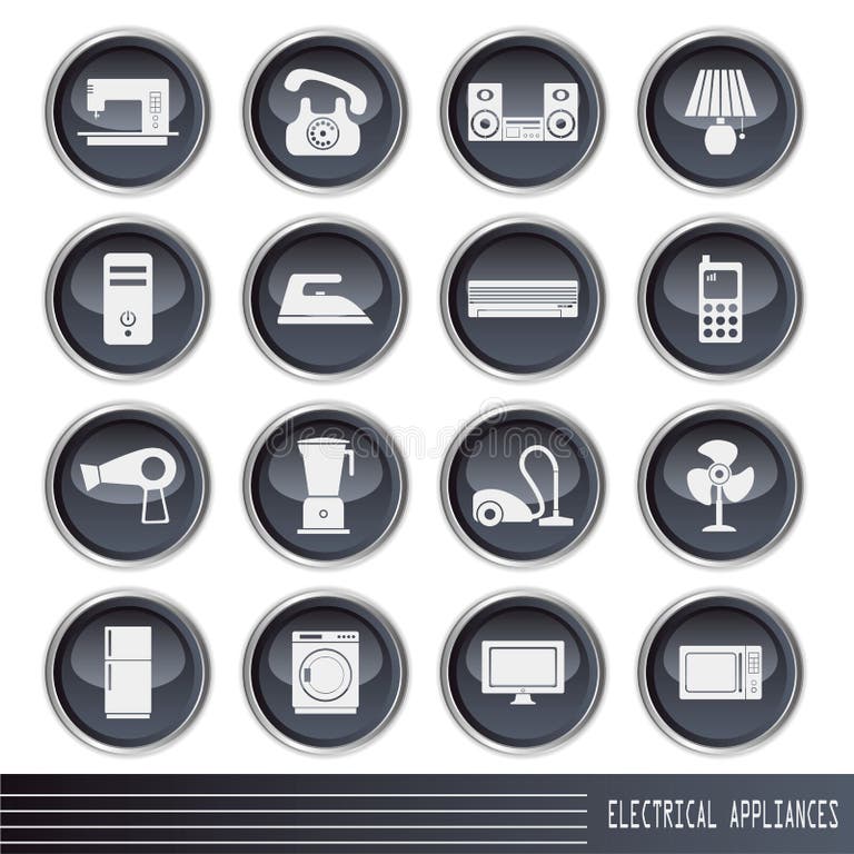 Electrical Appliances Icons Set Stock Vector - Illustration of ...
