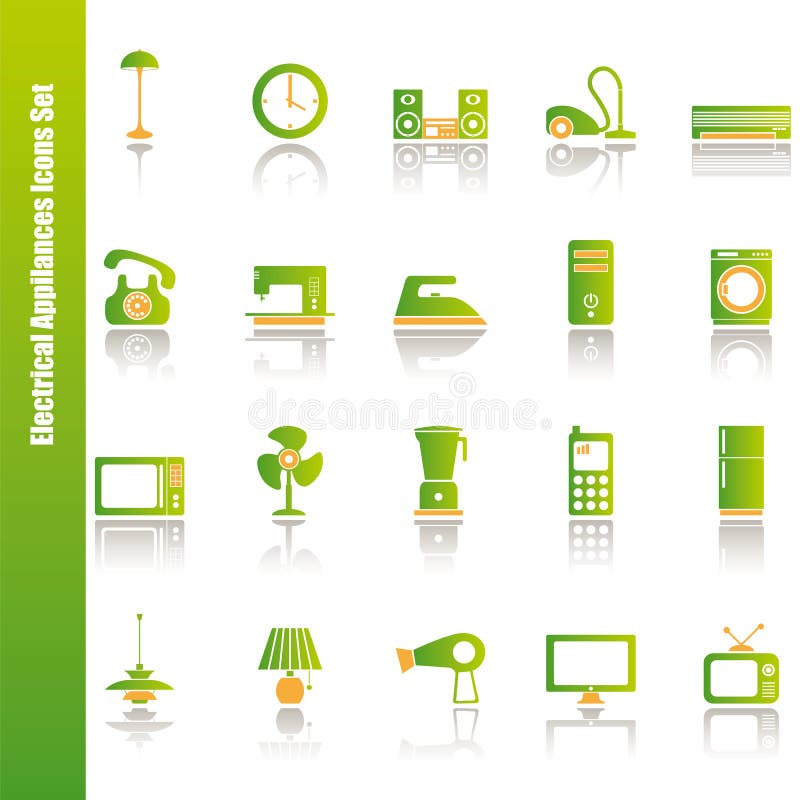 Electrical Appliances Icons Set Stock Vector - Illustration of ...