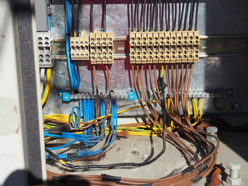 Electrical Assembly with Wires, Connections, Terminals. Open Drawer ...