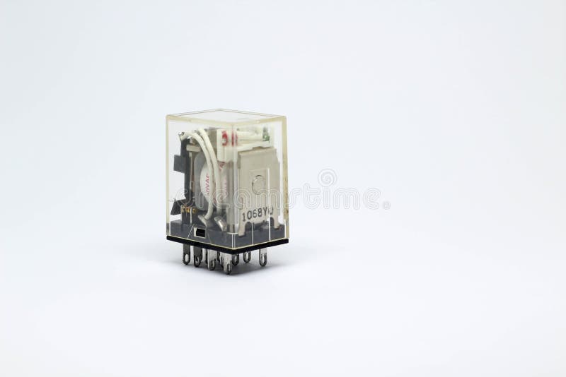 Electrical Relay on White Background. Stock Photo - Image of bobbin ...