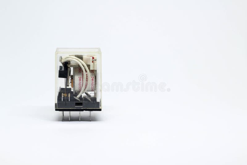 Electrical Relay on White Background. Stock Photo - Image of bobbin ...