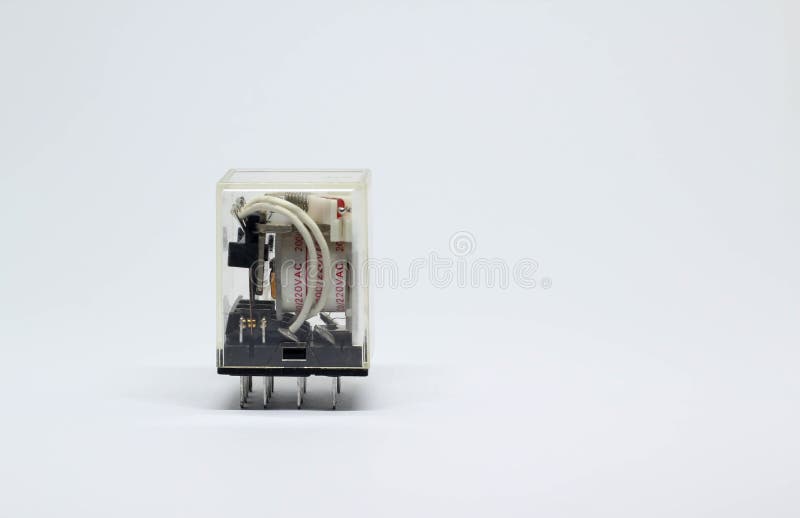 Electrical Relay on White Background. Stock Photo - Image of bobbin ...