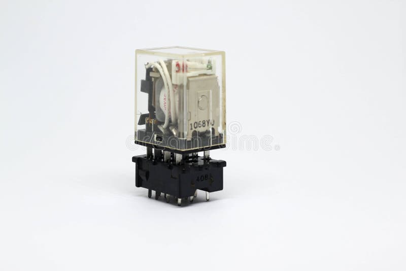 Electrical Relay on White Background. Stock Photo - Image of operation ...