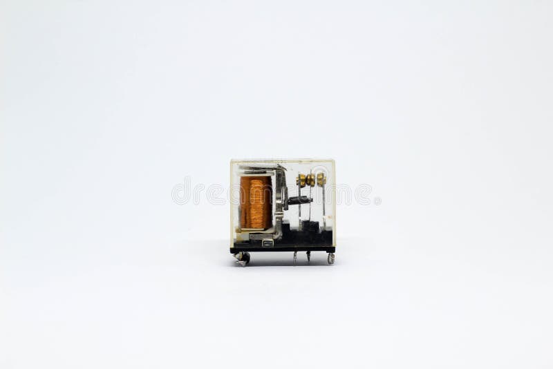 Electrical Relay on White Background. Stock Photo - Image of bobbin ...