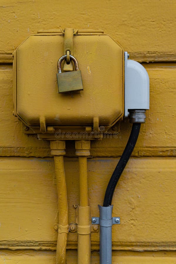 Electrical Box Connection with a Lock. Stock Photo - Image of equipment ...