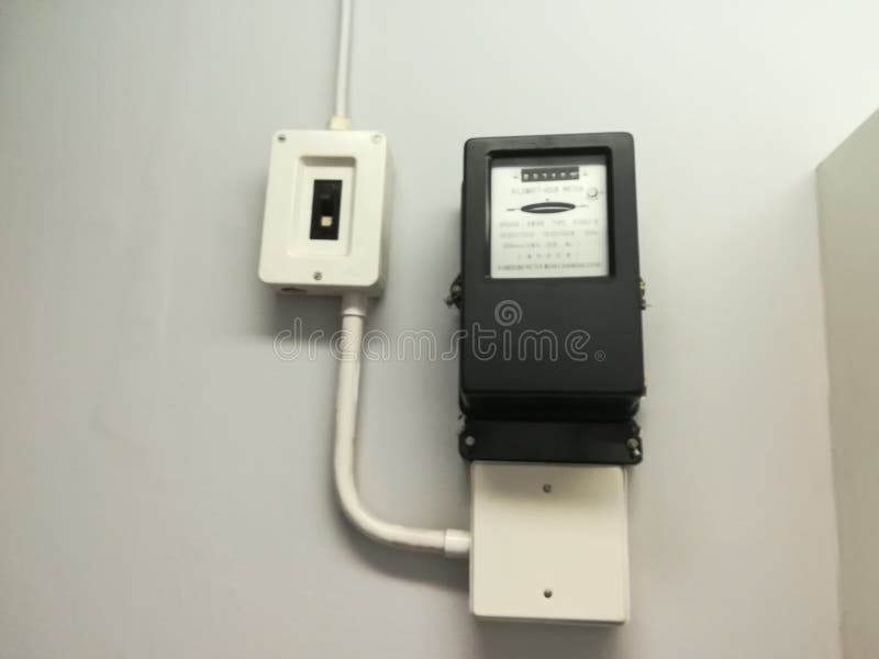 Electrical Box with Meter Reader Attached To a Wall Stock Photo - Image ...