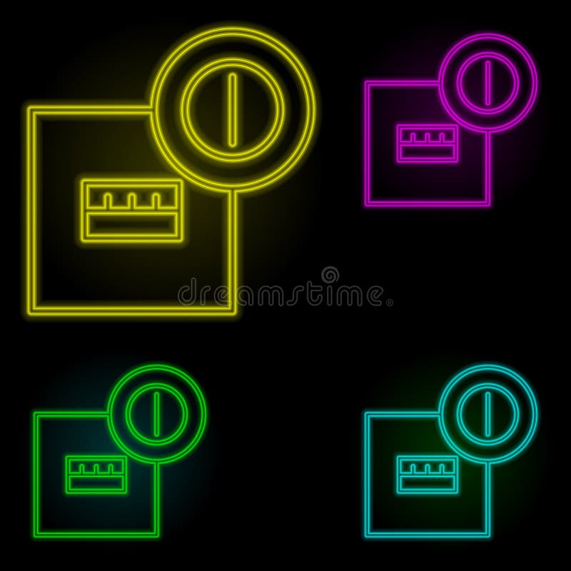 Electrical Box Neon Color Set Icon Simple Thin Line Outline Vector Of Automation Icons For Ui