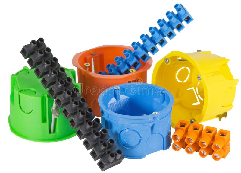 Electrical Boxes with Components Stock Photo - Image of background ...