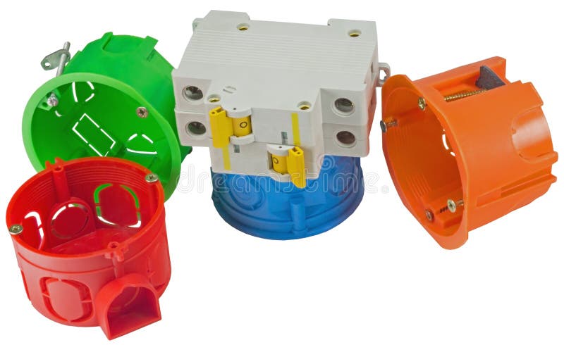 Electrical Boxes with Components Stock Photo - Image of accessories ...