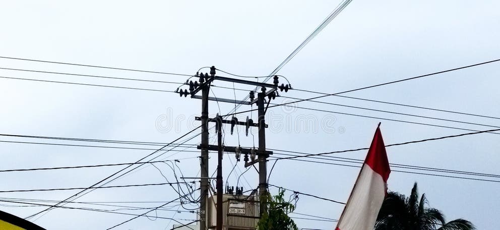 Electrical Buffer on the Side of the Highway Central Lampung Stock ...
