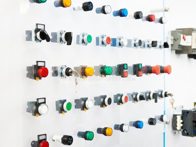 Buttons for Electrical Control Panel Stock Image - Image of light ...