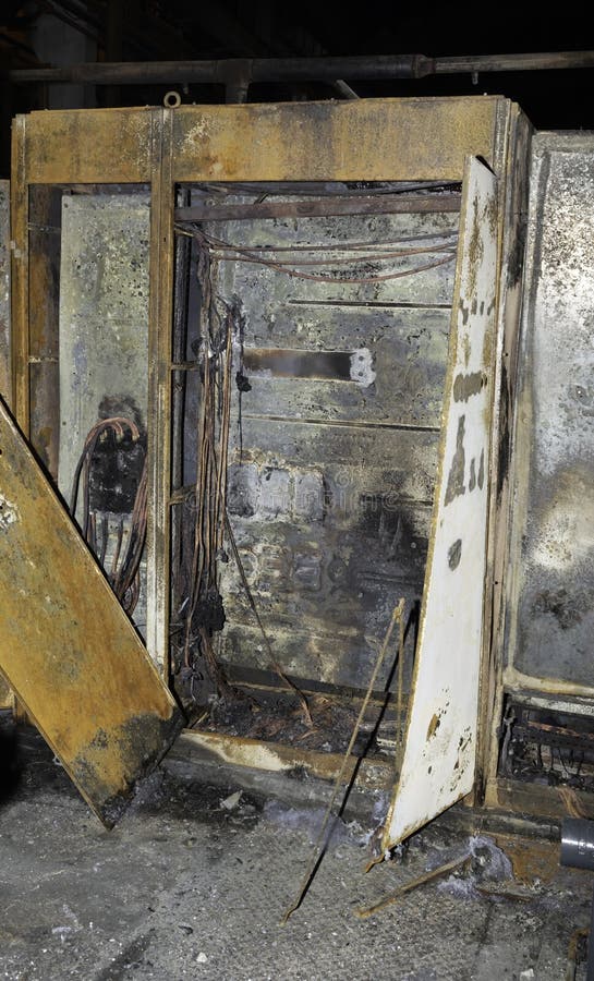 Electrical Cabinet Destroyed Stock Photo - Image of danger, interior ...