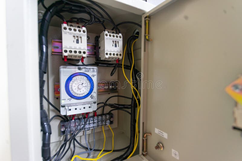 Electrical Cabinet Timer Used To Power Large Electrical Equipment ...