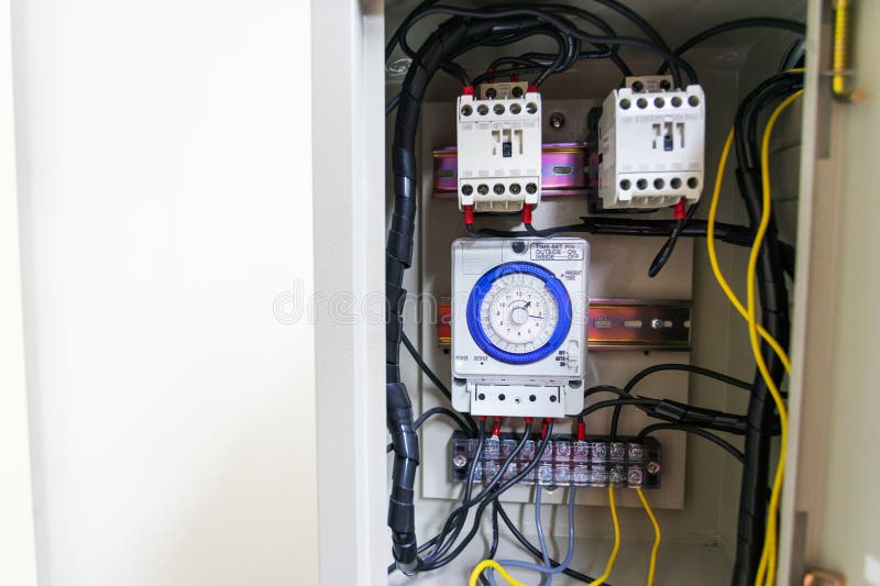 Electrical Cabinet Timer Used To Power Large Electrical Equipment ...