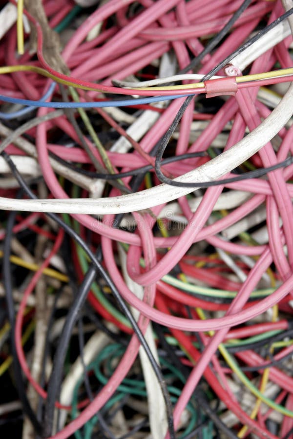 Electrical Cable With Copper Conductors Shown Stock Photo - Image of ...