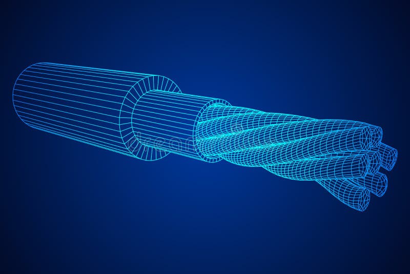 Electrical cable wireframe stock vector. Illustration of high - 113092974