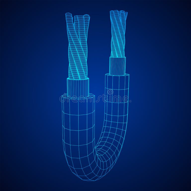 Electrical cable wireframe stock vector. Illustration of cable - 169514479