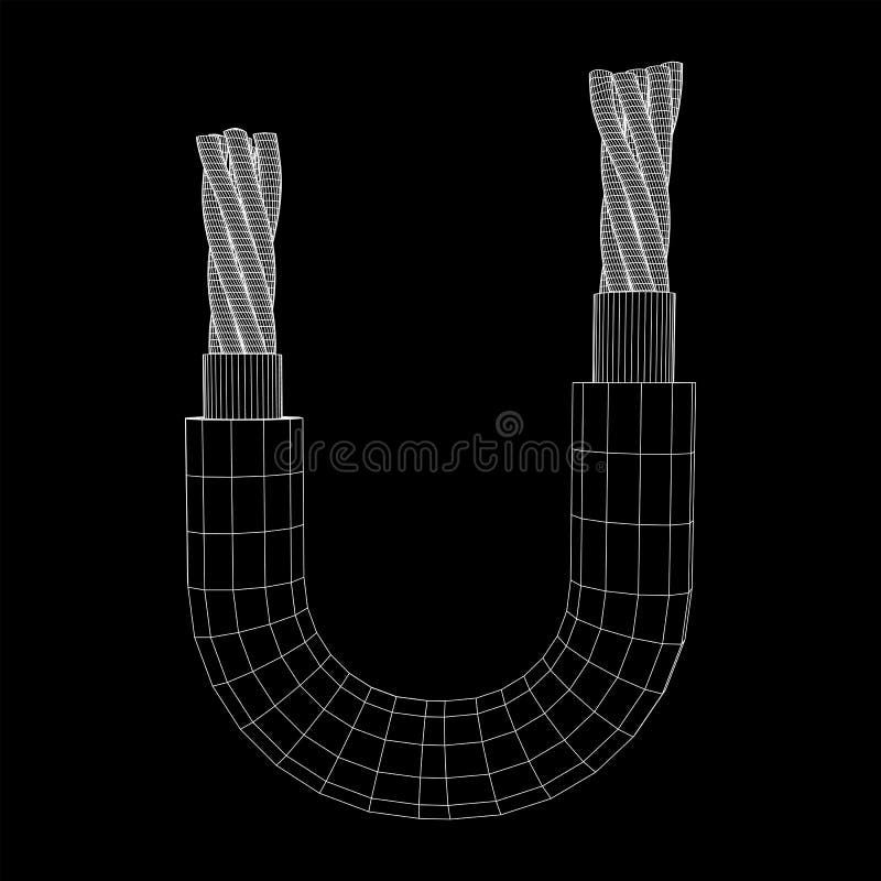 Electrical cable wireframe stock vector. Illustration of blueprints ...